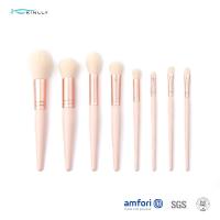 China 8 pieces Travel Size Synthetic Makeup Brushes With Rose Gold Ferrule for sale