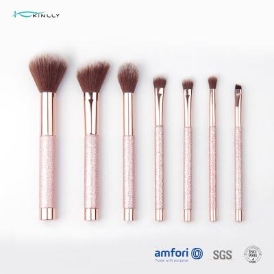 China Eco Friendly Plastic Handle Synthetic Hair Makeup Brush For Cosmetic for sale