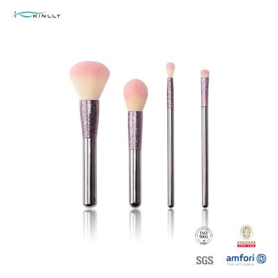 China Glitter Printing Ferrule Synthetic Hair Makeup Brush Gun Handle for sale