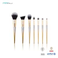 China Gold Handle 7PCS Synthetic Hair Makeup Brush With Shiny Sliver Glitter for sale