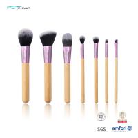 China Laser Logo Full Printing 7pcs Cosmetic Makeup Brush Set Wooden Handle for sale