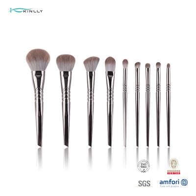 China 100% Synthetic 10pcs Eye Brush Set Plastic Tapered Gradient Handle for sale