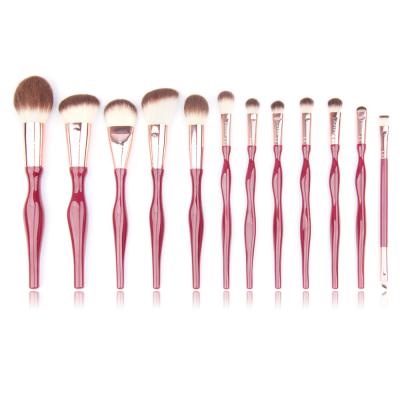 China Ergonomic Design SGS Travel Cosmetic Brushes With Aluminium Ferrule for sale