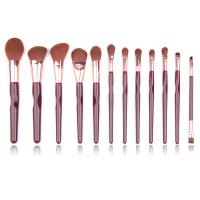 China 12pcs Three Concave Synthetic Hair Makeup Brush With Wooden Handle for sale