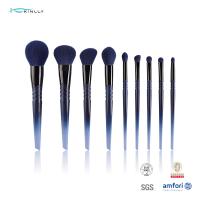 China Nylon Hair Graduated Color 9pcs Travel Makeup Brush Set Private Label for sale