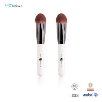 China OEM ODM OBM Makeup Foundation Brush Synthetic Hair Wooden Handle for sale
