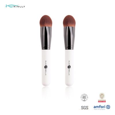 China OEM ODM OBM Makeup Foundation Brush Synthetic Hair Wooden Handle for sale