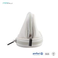 China Custom Zipper Canvas Makeup Pouch Round Canvas Cosmetic Bag For Women for sale