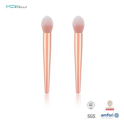 China Single Nylon Hair Angled Foundation Brush With Metal Body Handle for sale