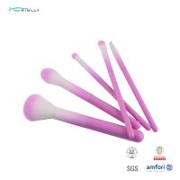 China 5Pcs Purple 100% Synthetic Hair Makeup Brush Set With Plastic Handle for sale