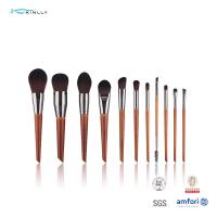China ISO9001 Synthetic Hair Makeup Brush Aluminium Ferrulee Wooden Handle for sale