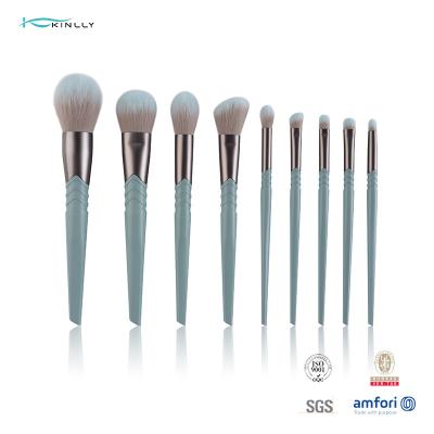 China Customized Nylon Hair Makeup Brush 10pcs Cruelty Free Aluminum Ferrule for sale