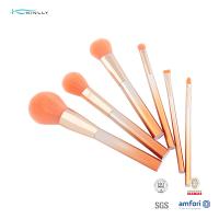China Aluminum Ferrule Face Makeup Brush Set 6PCS Plastic Handle Soft Synthetic Hair for sale