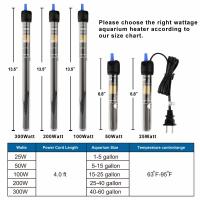 China Mini Submersible Aquarium Heater Thermometer 100 Watt For 10-25 Gallon Fish Tank for sale