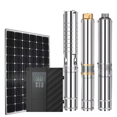 China Brushless Deep Well Pump DC 24V 36V Solar Power Submersible Water Pump With MPPT Controller for sale