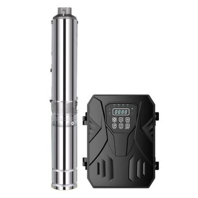 China Stainless Steel Solar Deep Well Water Pump Kit 12V MPT Controller For Well Pond Farm for sale