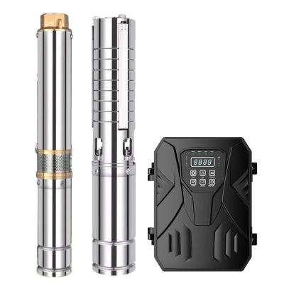 China 4 In 1 DC Submersible Borehole Solar Water Pump System For Farm Agriculture Irrigation for sale