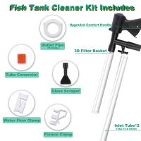 China Plastic Fish Tank Gravel Cleaner Aquarium Siphon Vacuum With Algae Scraper Water Flow Controller for sale