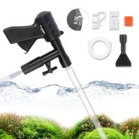 China Plastic Fish Tank Gravel Cleaner Aquarium Siphon Vacuum With Algae Scraper Water Flow Controller for sale