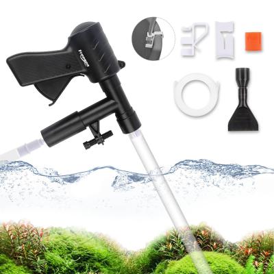 China Plastic Fish Tank Gravel Cleaner Aquarium Siphon Vacuum With Algae Scraper Water Flow Controller for sale