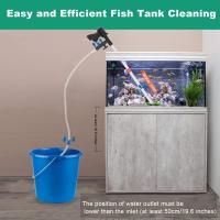 China Plastic Fish Tank Gravel Cleaner Aquarium Siphon Vacuum With Algae Scraper Water Flow Controller for sale