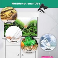 China Plastic Fish Tank Gravel Cleaner Aquarium Siphon Vacuum With Algae Scraper Water Flow Controller for sale