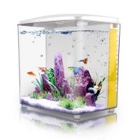 China Small Desktop Aquarium Fish Tank With LED Light And Filter Pump for sale