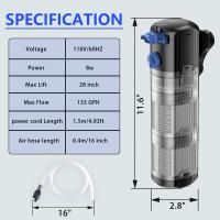 China Submersible Internal Aquarium Power Filter Adjustable Water Flow Filtration System for sale