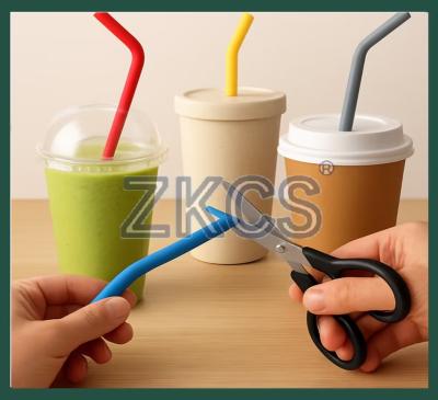 China Reusable Silicone Straw – Flexible, Cuttable, and Eco-Friendly Drinking Solution for sale