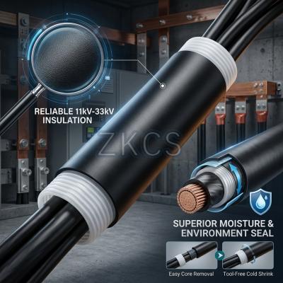 China 80mm Heavy Duty EPDM Cold Shrink Sleeve 43 Shore A Hardness 38KNmm Tear for Residential Cable Joints Protection for sale