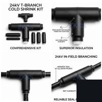China 24kV 3-Core Cold Shrink Straight Cable Joint Kit XLPE Power Cable Connector 70-120mm² Silicone Rubber for sale