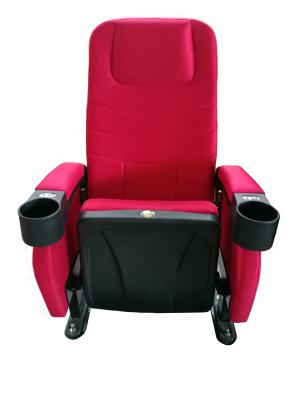 China Professional Theater Room Furniture , Curved Theater Seating Powder Coating Surface for sale