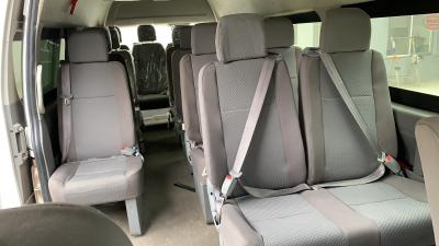 China Adjustable  Hiace Bus Seats Soft Back Fabric Cloth Covering With Gear Recliner for sale