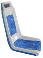China Ergonomic Plastic Bus Seats Blue Color Blow Molded 425mm Width Slim Shape for sale