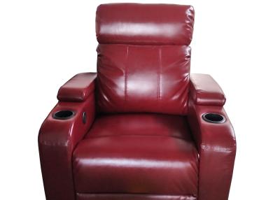 China Double Recliner Theater Seating Sofa , Theater Sofa Set Folding Armrest for sale