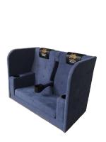 China Customizable Theatre Couple Seat  Fixed Back Micro Fabric Molded PU Foam for sale