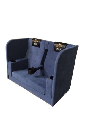 China Customizable Theatre Couple Seat  Fixed Back Micro Fabric Molded PU Foam for sale
