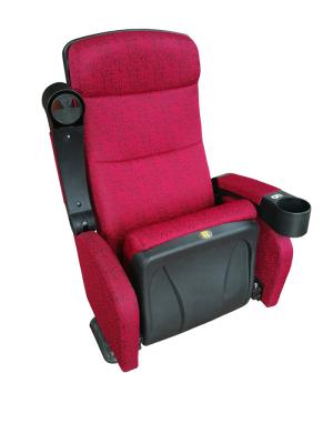 China Red Color Cinema Chairs Space Saving Movable Armrest Compound Vestee Surfance for sale