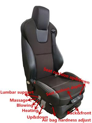 China Air Suspension Heating Bus Driver Seat Slidable 545mm Width for sale
