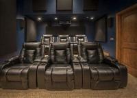 China Row Light Home Theater Leather Movie Chairs Vestee Surface for sale