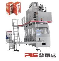 China 16000 PPH 100ml Aseptic Carton Filling Machine with Straw Applicator for Milk for sale
