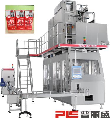 China 16000 PPH 250ml Slim Aseptic Carton Filling Machine with Straw Applicator for Milk for sale