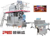 China 7500 PPH 100ml Aseptic Carton Filling Machine with Straw Applicator For Milk for sale