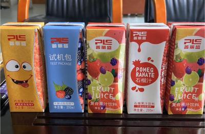 China 7 Color 200ml Slim Leaf Aseptic Packaging Materials with Sealing Strip for sale
