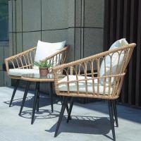 China Waterproof Rattan Coffee Table Chair Sets For Garden And Patio Rattan Woven Wicker Outdoor Furniture Set for sale
