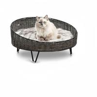 China PE Rattan Handwoven Nest Small Animal Pet Bed Cattery Pet House For Dogs Cats Indoor for sale