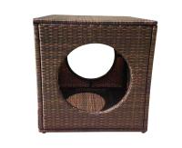 China Outdoor Furniture Rattan Wicker Pet House Bed KD Dog House for sale