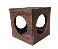 China Outdoor Furniture Rattan Wicker Pet House Bed KD Dog House for sale