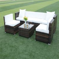 China Outdoor Indoor PE Rattan Sofa With Side Sofa , Middle Sofa , Ottoman , Coffee Table Rattan chair furniture set for sale