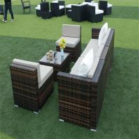 China Outdoor Indoor PE Rattan Sofa With Side Sofa , Middle Sofa , Ottoman , Coffee Table Rattan chair furniture set for sale